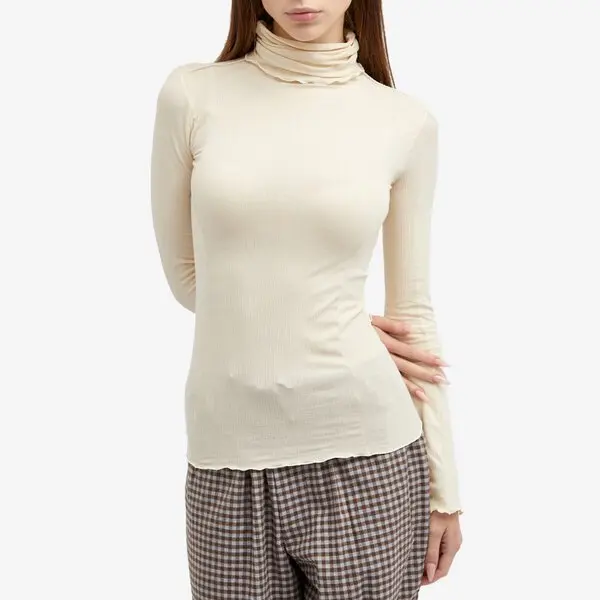 Baserange Omato Turtleneck Top In Off White - 50% Off | Editorialist